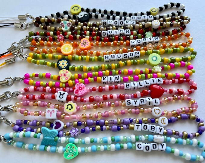 Customisable Mobile Phone Bead Charms - Etsy UK