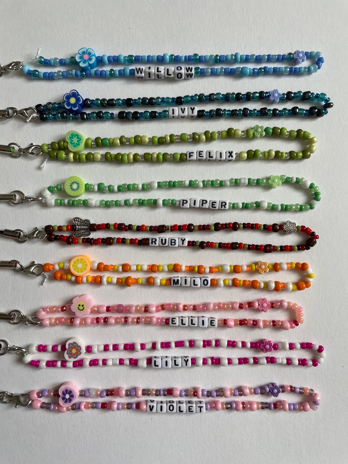 Customisable mobile phone bead charms | Etsy