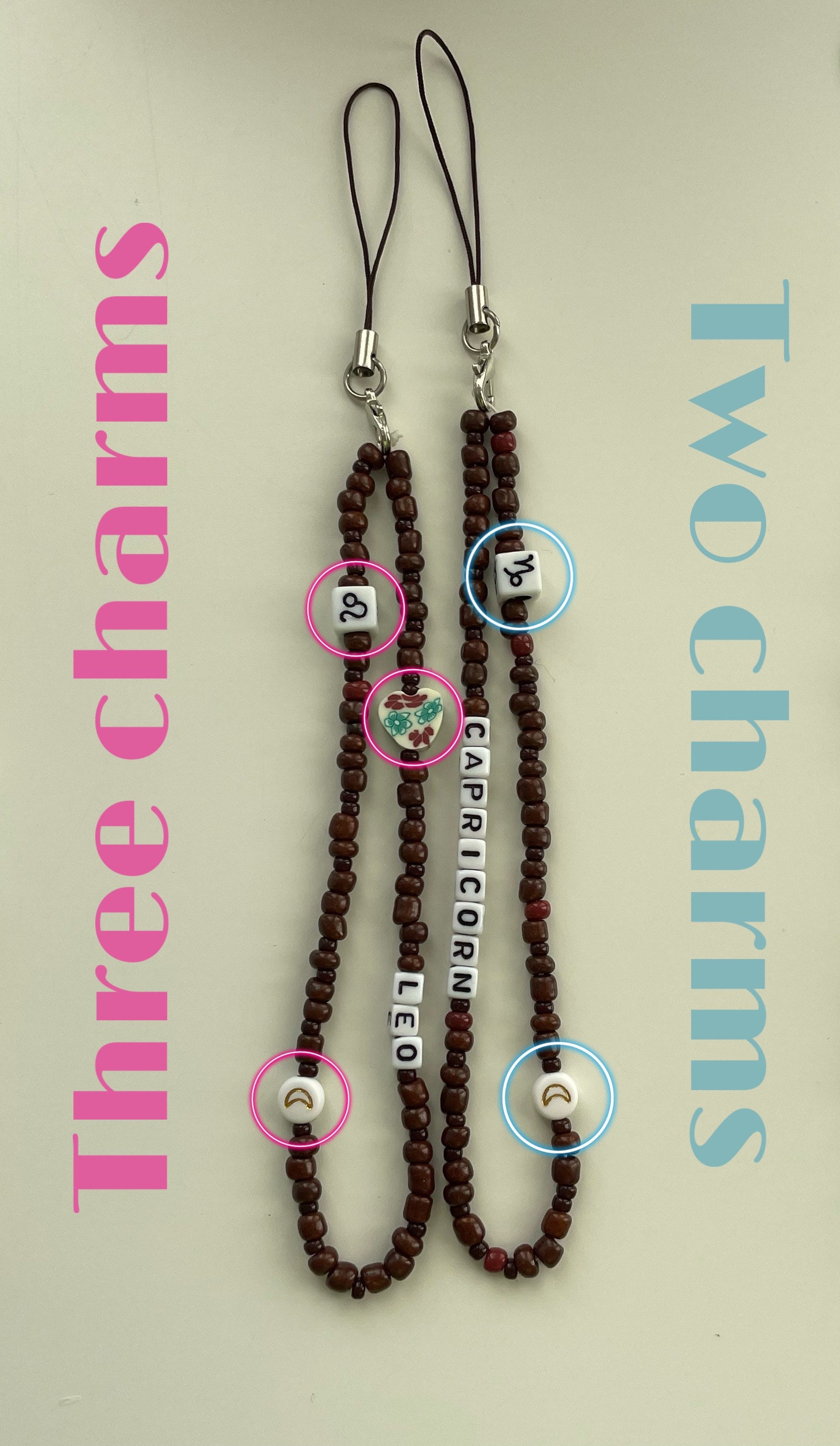 Customisable Zodiac Mobile Phone Bead Charms - Etsy UK