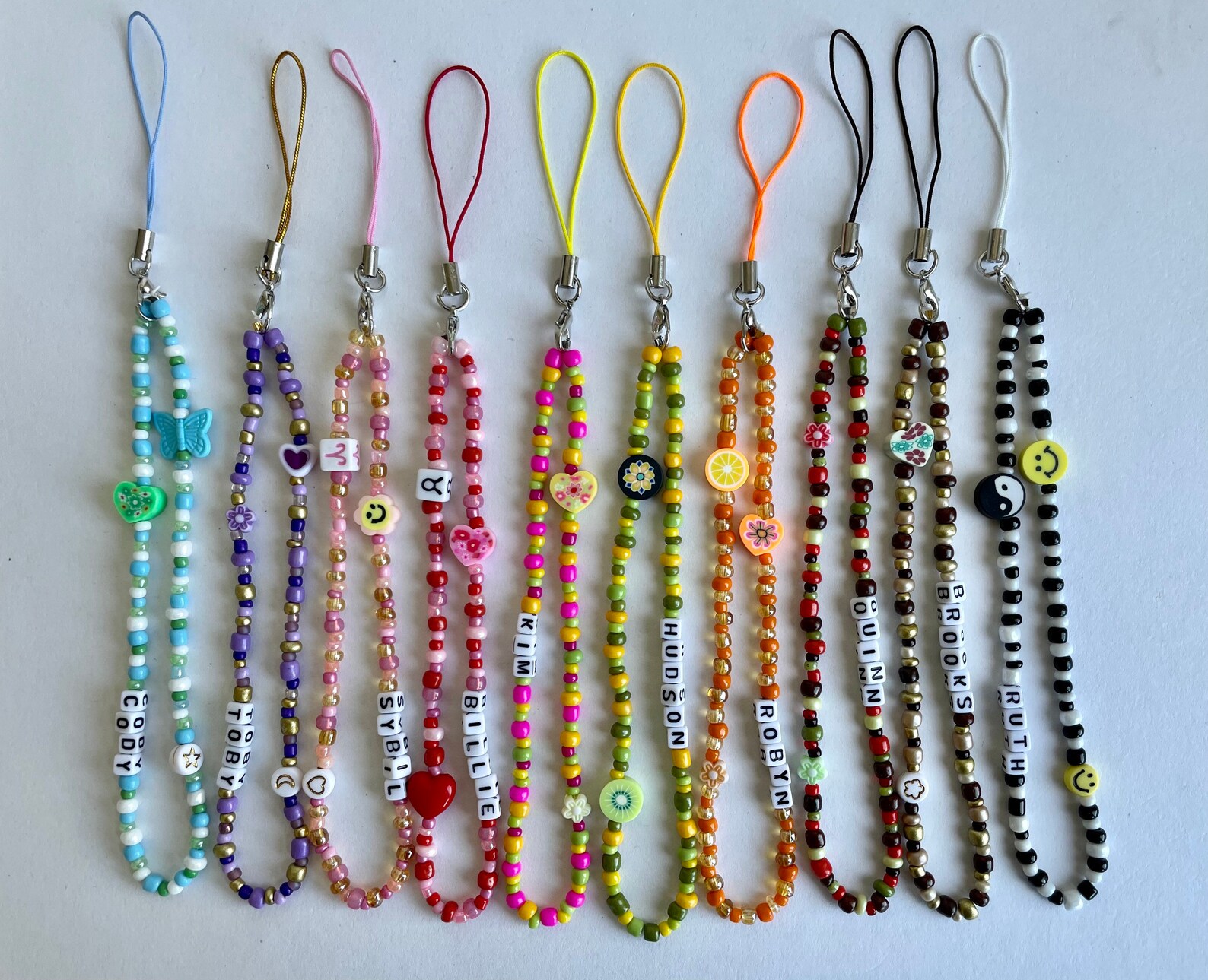 Customisable Mobile Phone Bead Charms - Etsy UK