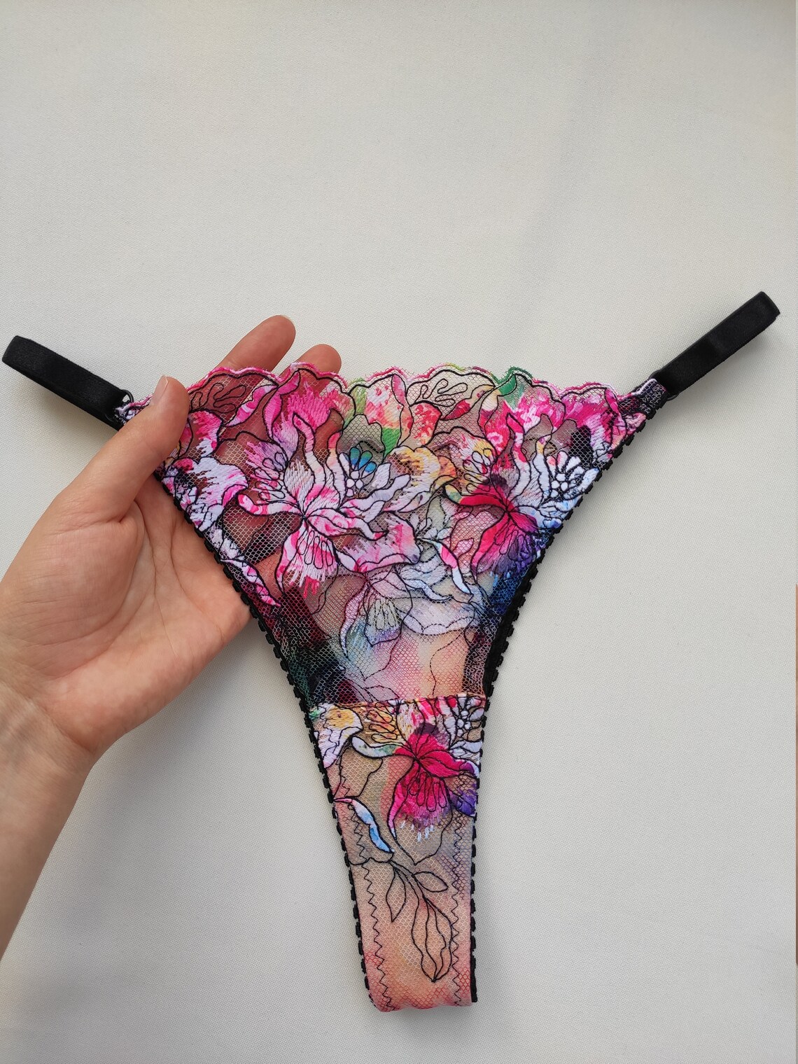 Floral Lace Lingerieembroider Lingerieflower Lingerie Etsy