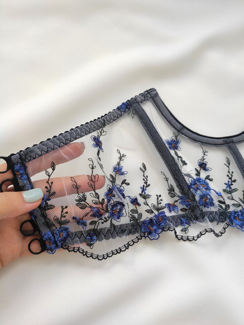 Cupless Corset Underbust Corset With Embroidered Flowers - Etsy