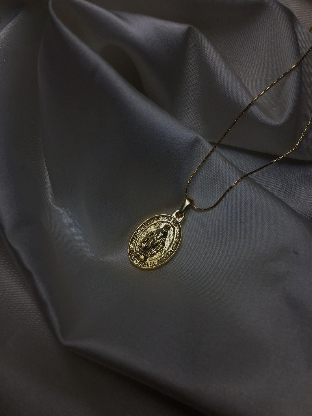 Gold Plated Virgin Mary - the Blessed Mary Necklace - Christian ...