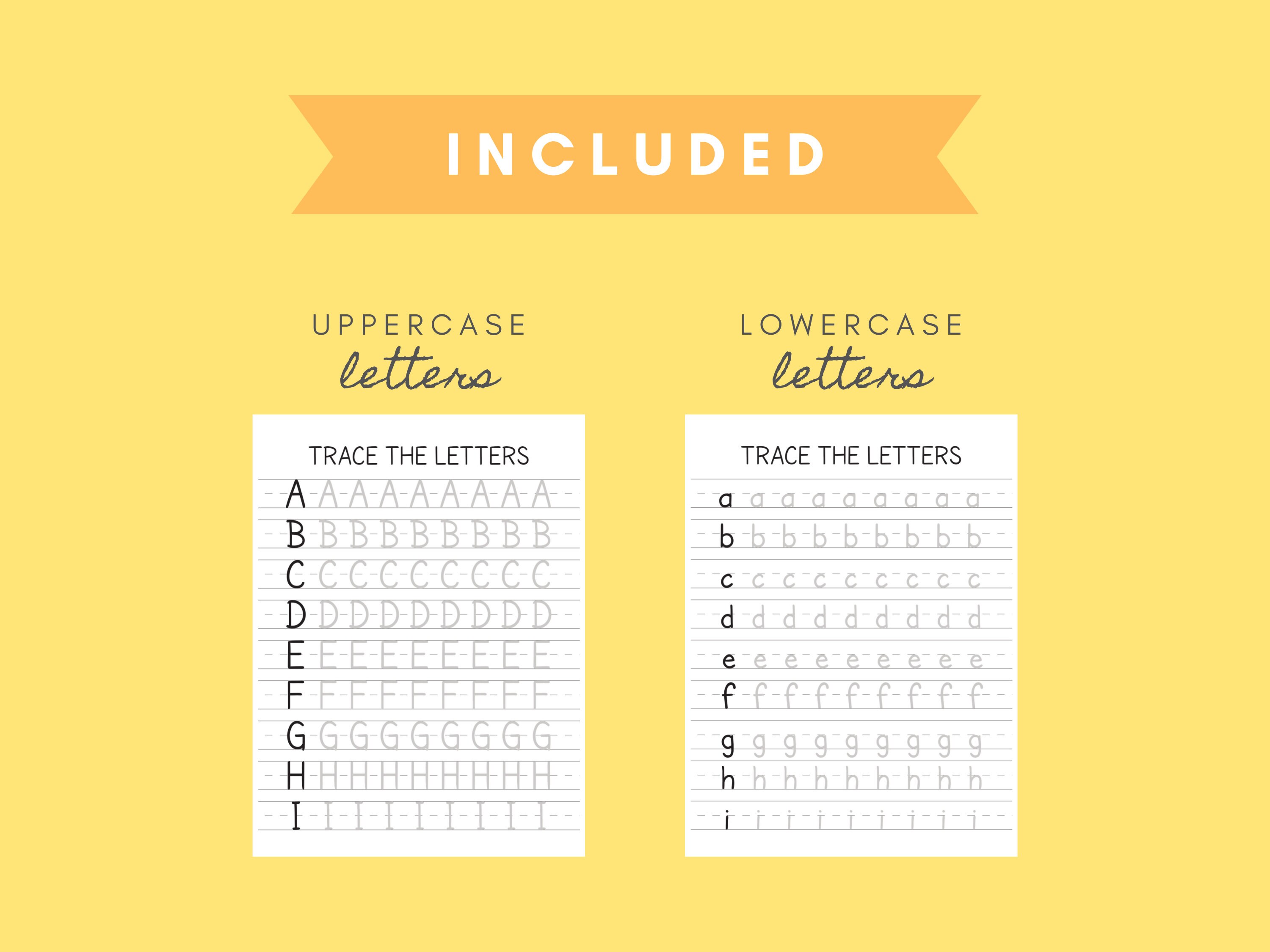 Printable Trace the Alphabet and Numbers Tracing Worksheets - Etsy