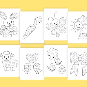35 Easter Dot Marker Coloring Pages | Kids Activity (digital Download ...