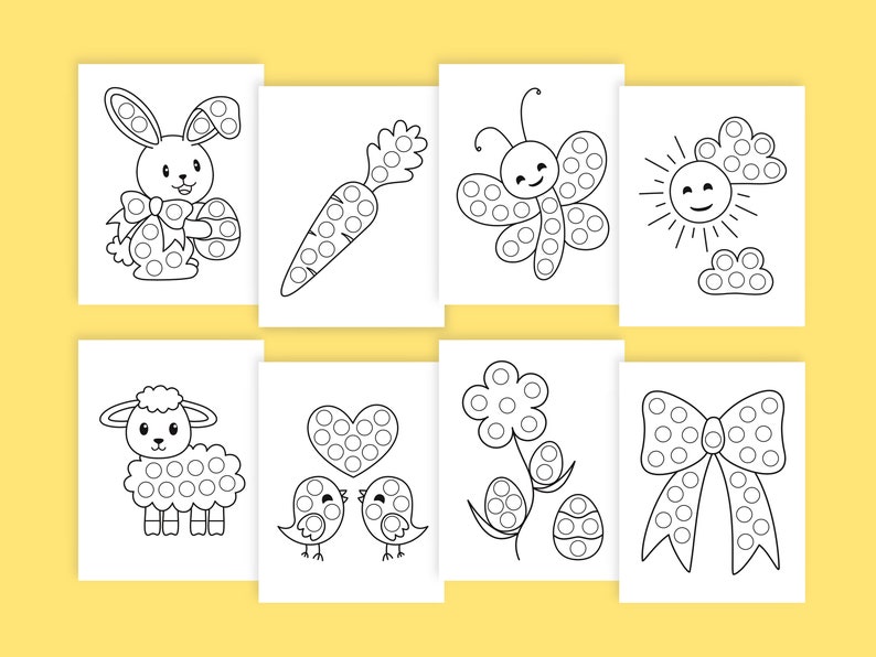 35 Printable Easter Dot Marker Coloring Pages for Kids | Happy Easter ...