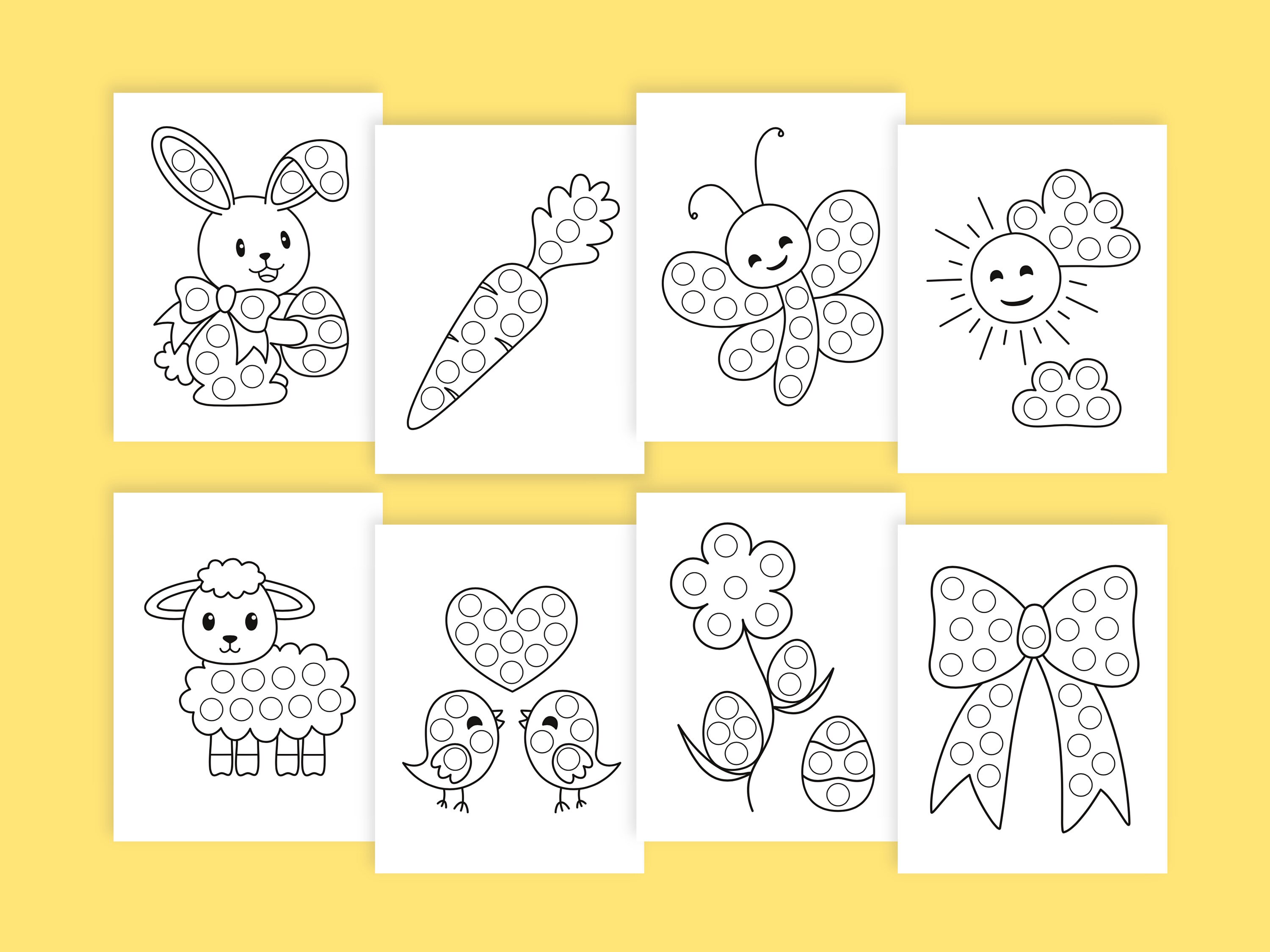 35 Printable Easter Dot Marker Coloring Pages for Kids | Happy Easter ...