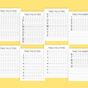 Printable Trace the Alphabet and Numbers, Tracing Worksheets for Kids ...