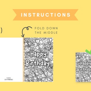 Printable Birthday Coloring Card and Page | Happy Birthday Greeting ...