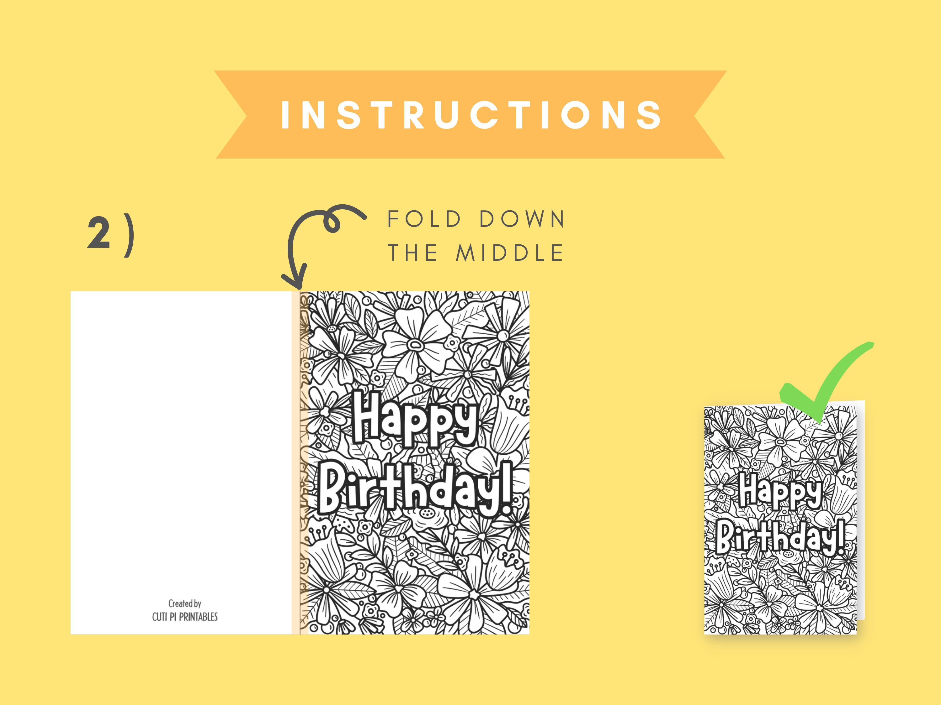 Printable Birthday Coloring Card and Page | Happy Birthday Greeting ...