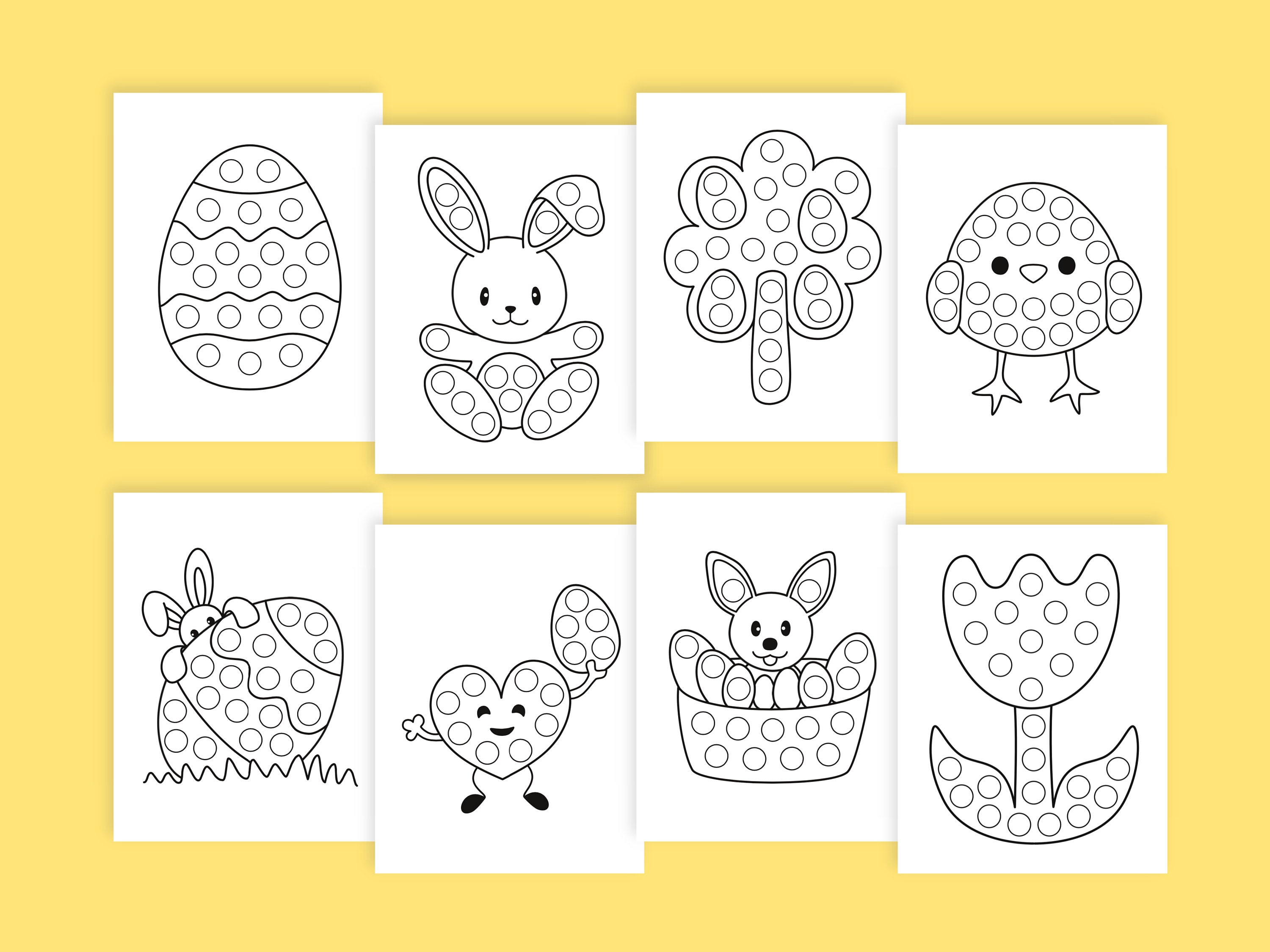 35 Printable Easter Dot Marker Coloring Pages for Kids | Happy Easter ...