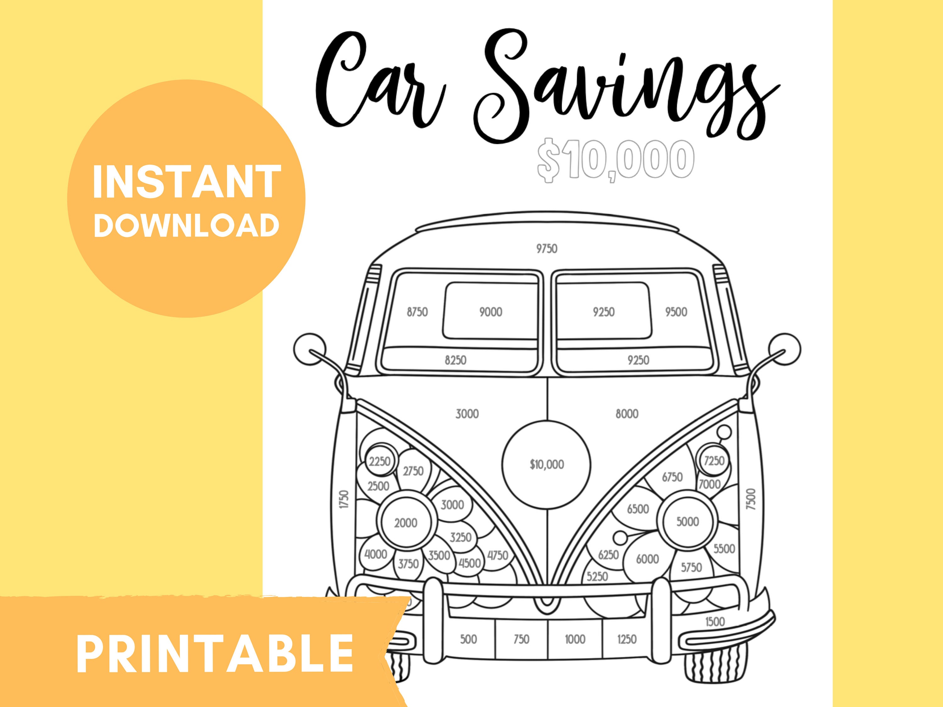 Car Saving Tracker Printable | Saving Challenge | Savings Tracker for ...