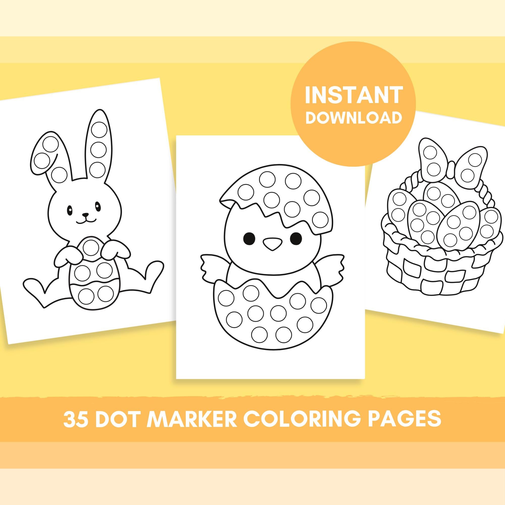 35 Easter Dot Marker Coloring Pages | Kids Activity (digital Download ...