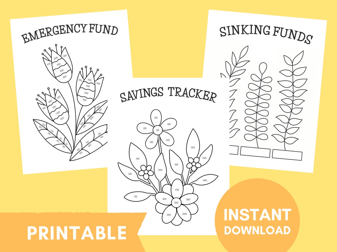 Printable Savings Tracker | Sinking Funds | Emergency Fund | Instant ...