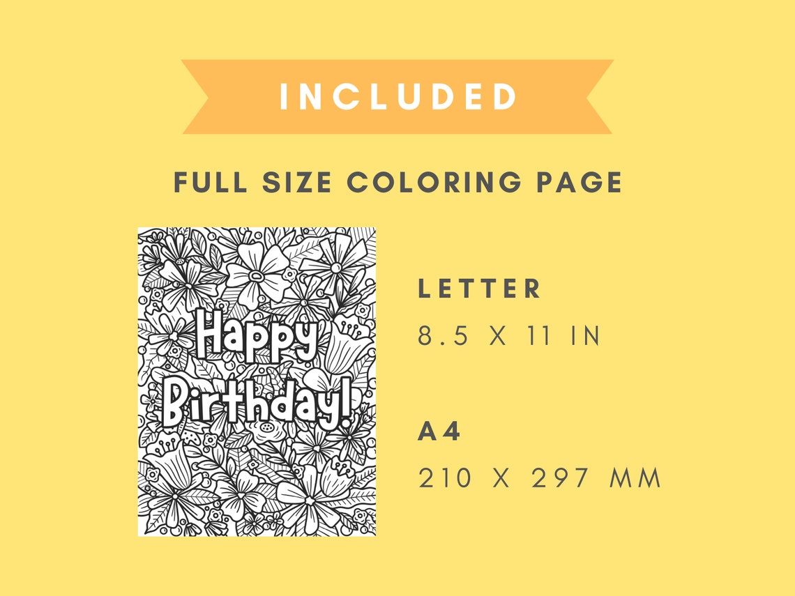 Printable Birthday Coloring Card and Page Happy Birthday Greeting Card ...