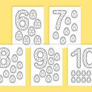 10 Printable Easter Numbers Dot Marker Coloring Pages for Kids | Happy ...