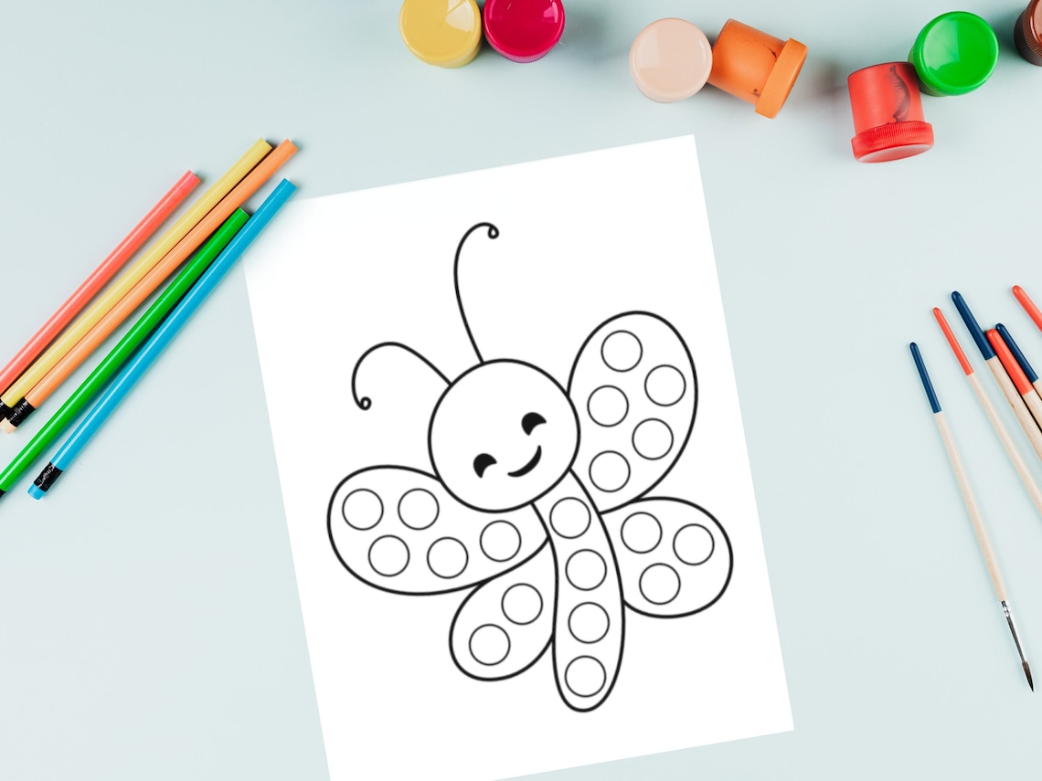 35 Printable Easter Dot Marker Coloring Pages for Kids Happy - Etsy