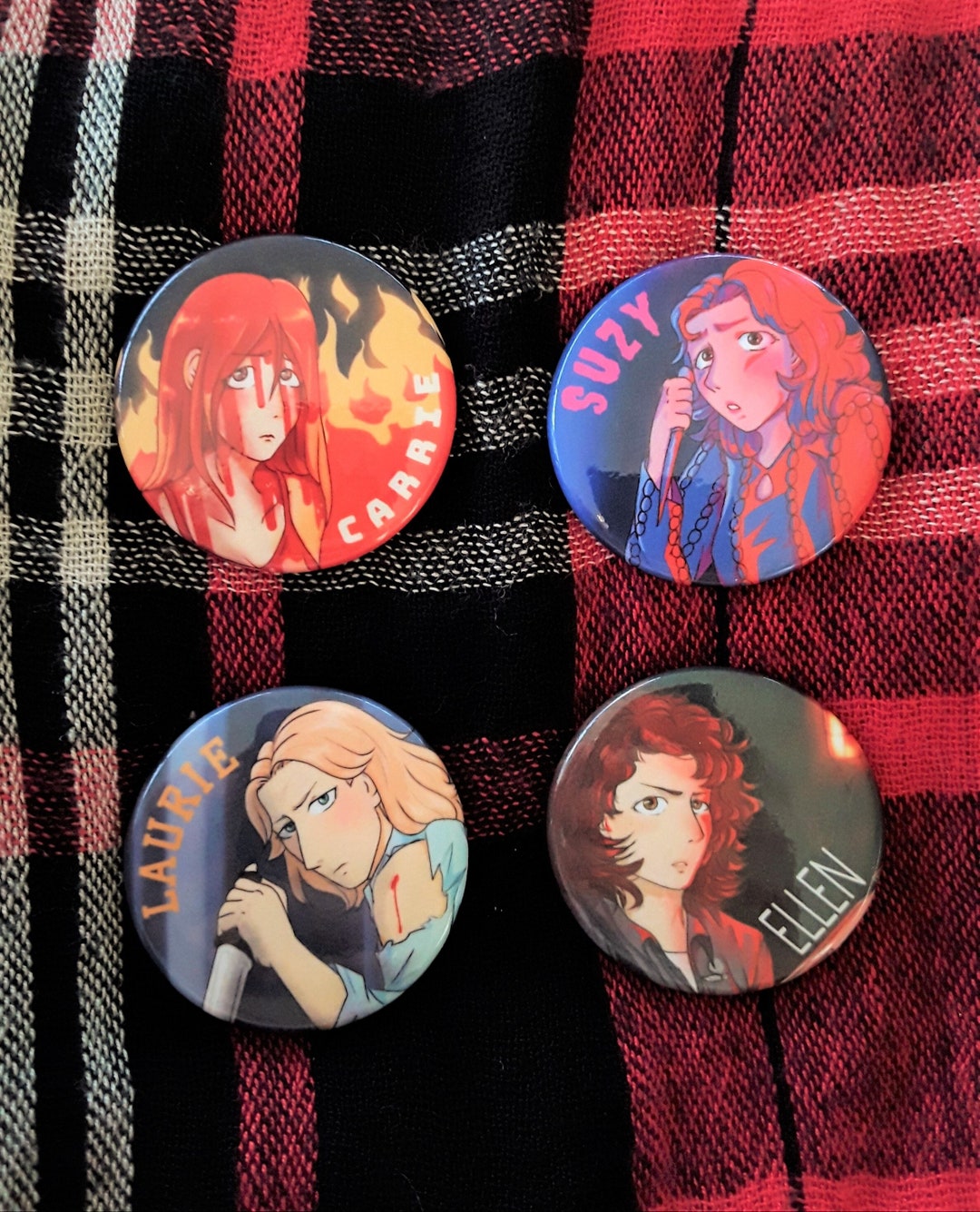 Female Horror Protagonist Buttons - Etsy