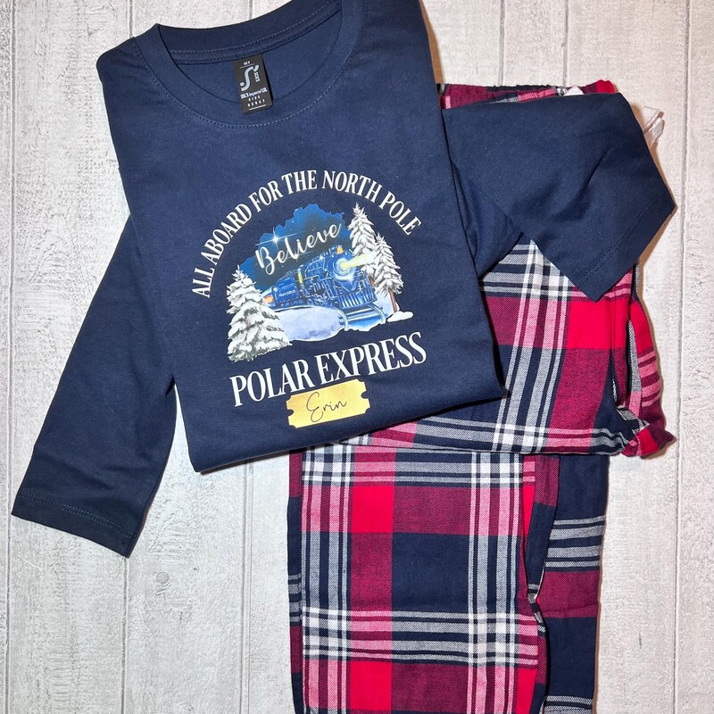 Polar Express Pajamas - Etsy UK
