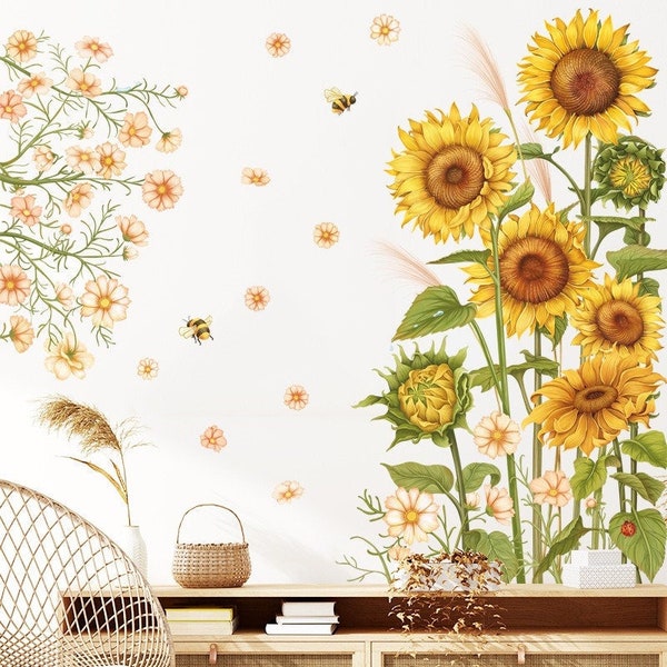 Sunflower Wall Mural - Etsy