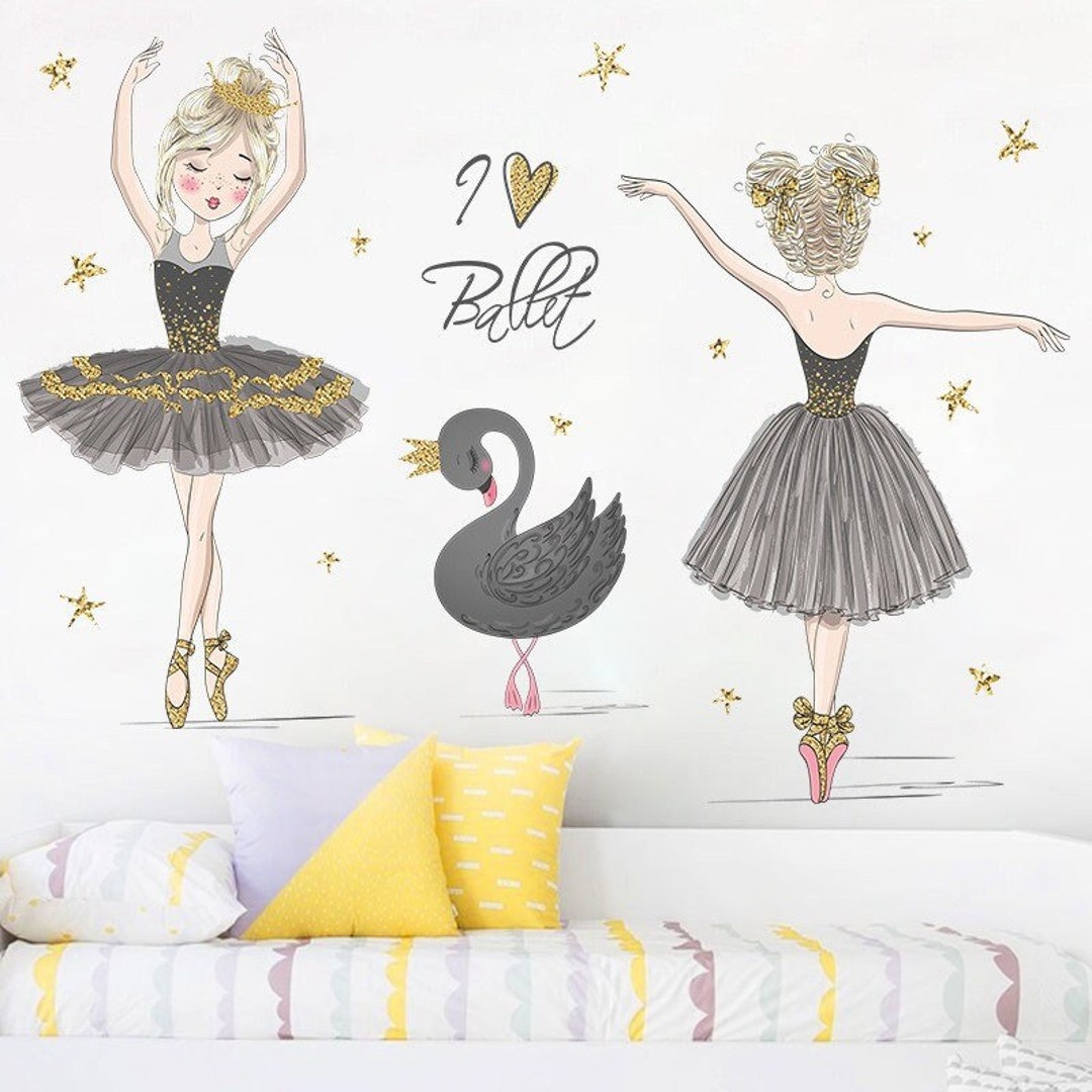Stickers I Love Ballet Ballerina Black Swan Dance Girl Art - Etsy