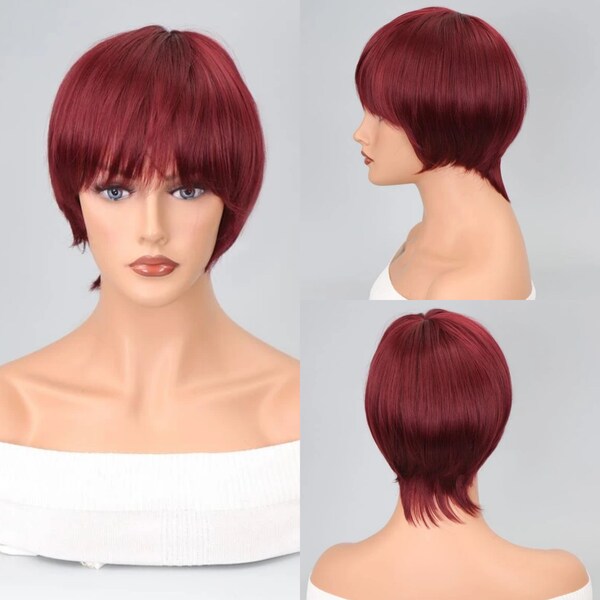 Short Red Wig - Etsy
