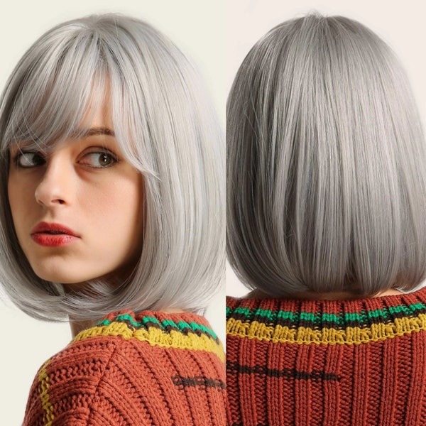 Gray Bob Wig - Etsy