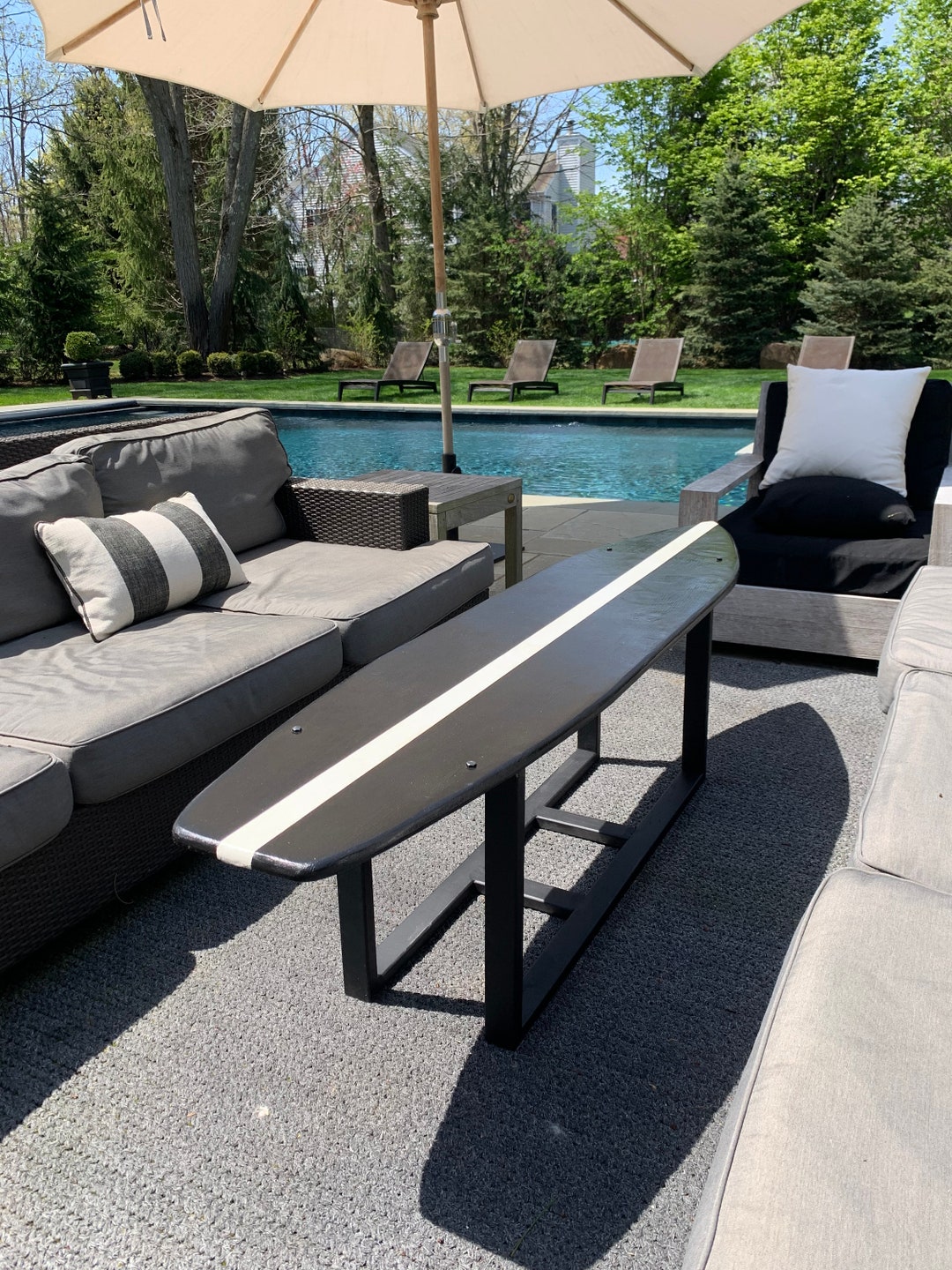 Indoor/outdoor Surfboard Coffee Table/bench - Etsy