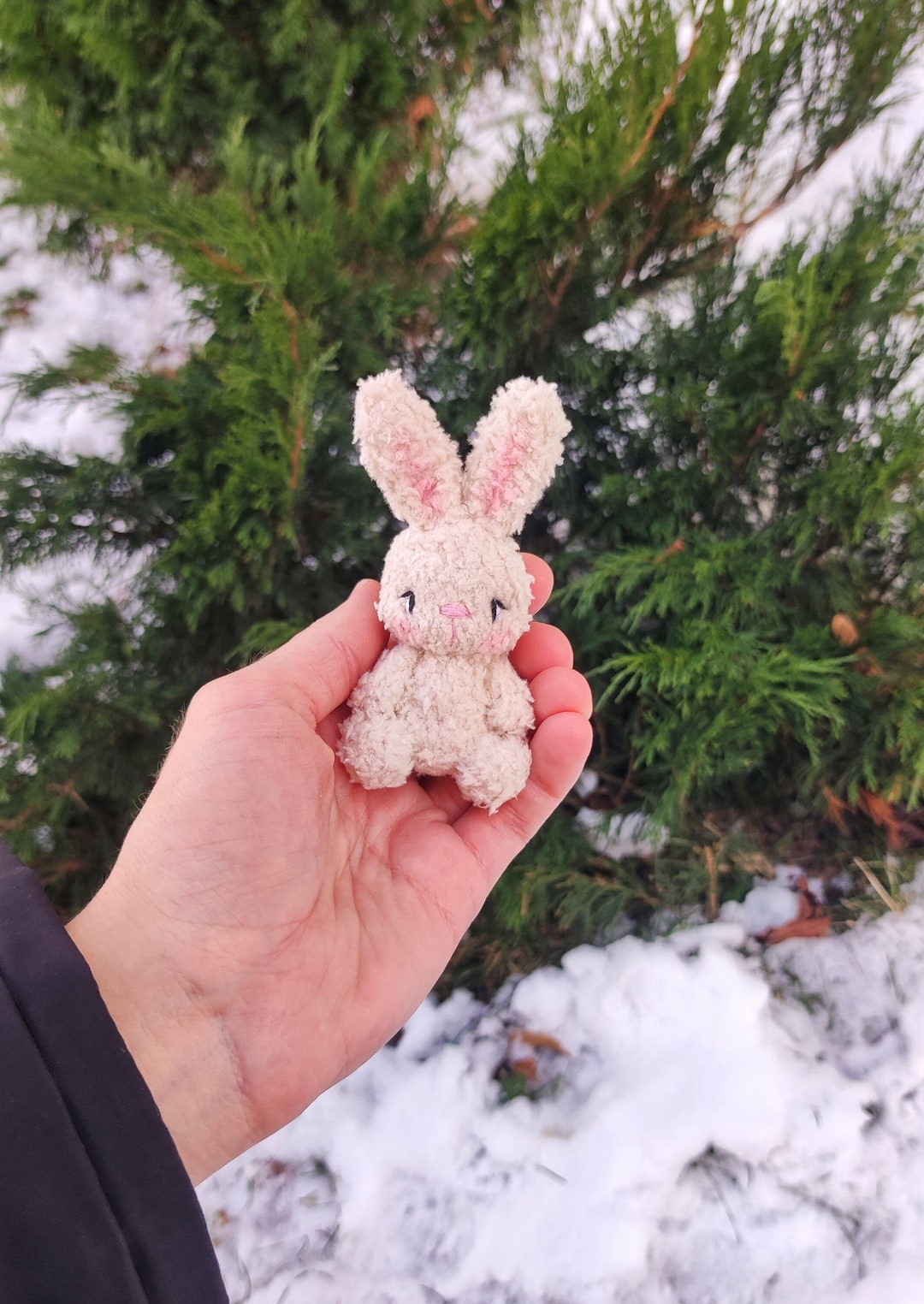 Plush Bunny Cute Miniature Toy. Lovely Stuffed Tiny Rabbit Toy. Artist ...