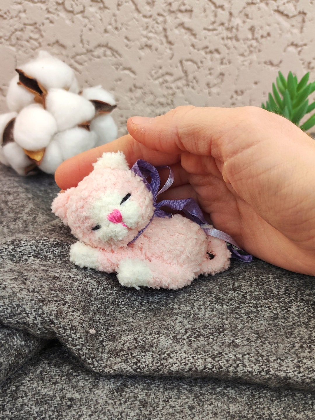 Miniature Personal Cat Stuffed Toy. Tiny Plushie Custom Animals. Mini ...