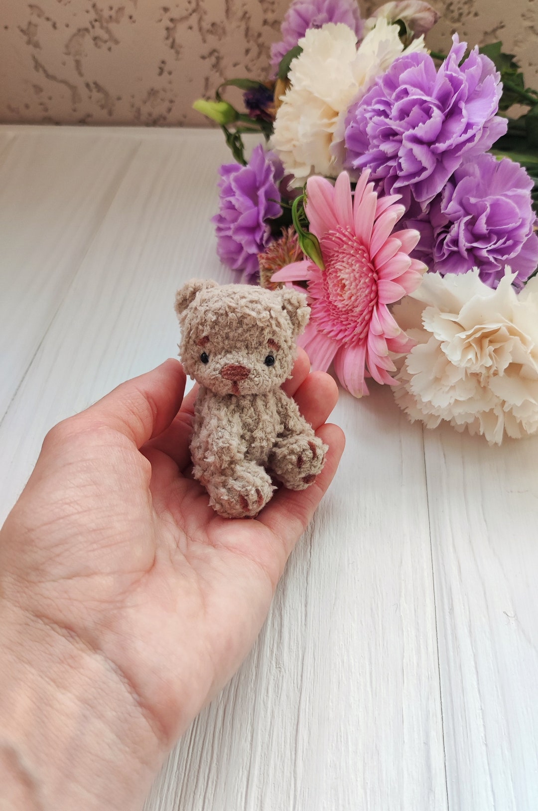 Mini Stuffed Plushie Teddy Bear Toy. Gift Emotional Support for Friend ...
