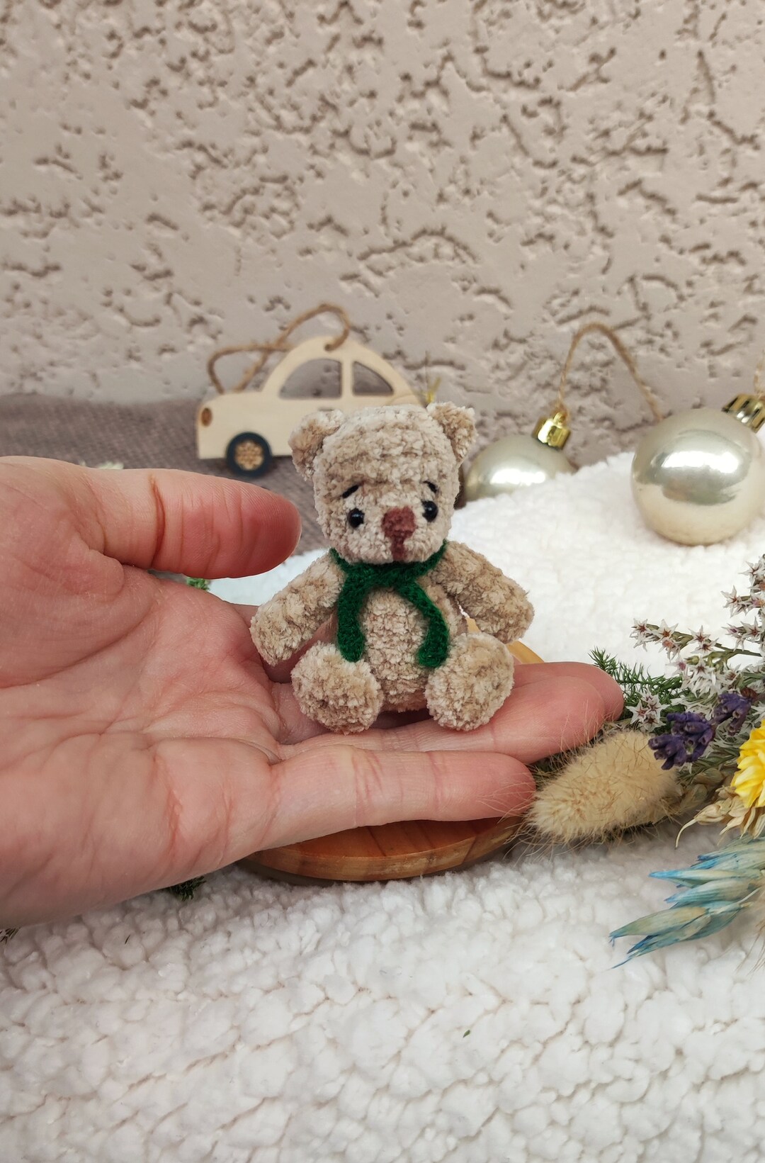 Plush Teddy Bear Mini Toy. Keychain Miniature Stuffed Cute Pocket Pet ...