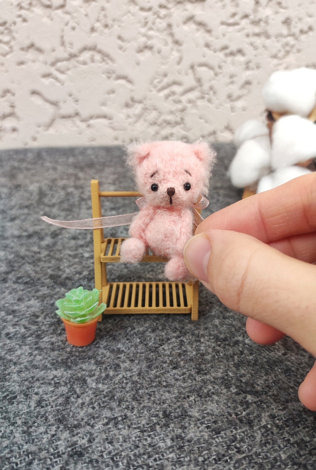 Tiny Teddy Bear Stuffed Plushie Collectiable Toy. Cute Miniature Artist ...