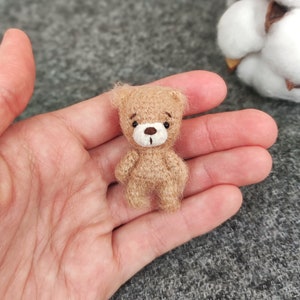Tiny Teddy Bear Plushie Friend for Doll. Cute Micro Stuffed Animal for ...