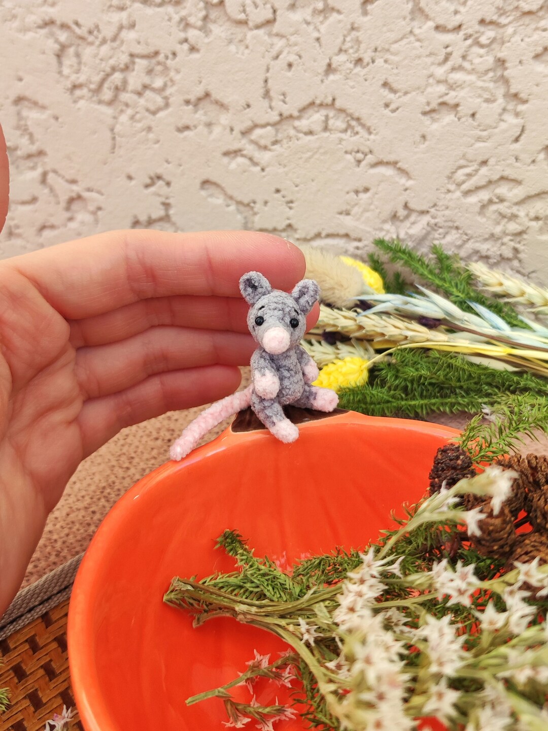 Tiniest Pocket Pet - Plush Mouse Toy for Dollhouse. Mini Rat Figurine ...
