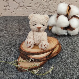 Tiny Teddy Bear Plush Stuffed Toy. Cute Fluffy Miniature Animal. Soft ...