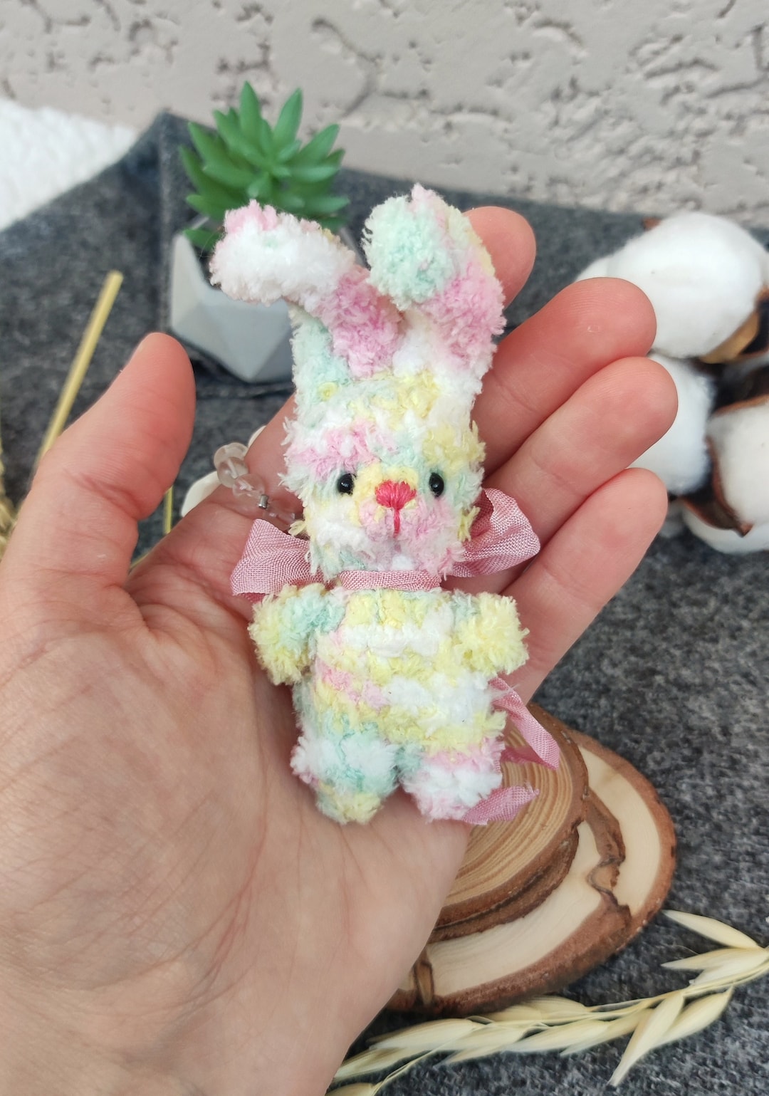 Soft Plushie Pocket Bunny Toy. Cute Stuffed Tiny Rabbit. Gift for Mom ...