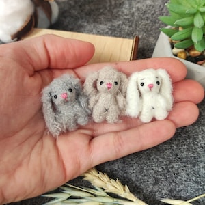 Tiniest Plush Bunny Rabbit Toy. Very Small Furry Bunny Friend for Doll ...