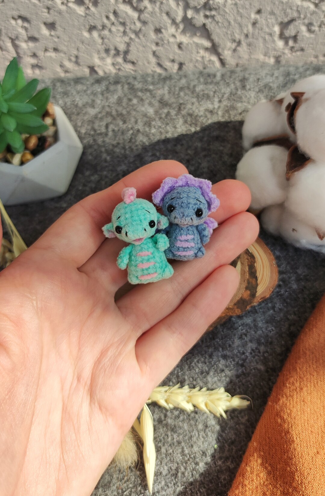 Miniature Dragon Collectiable Toy. Micro Stuffed Dino. Cute Plushie ...
