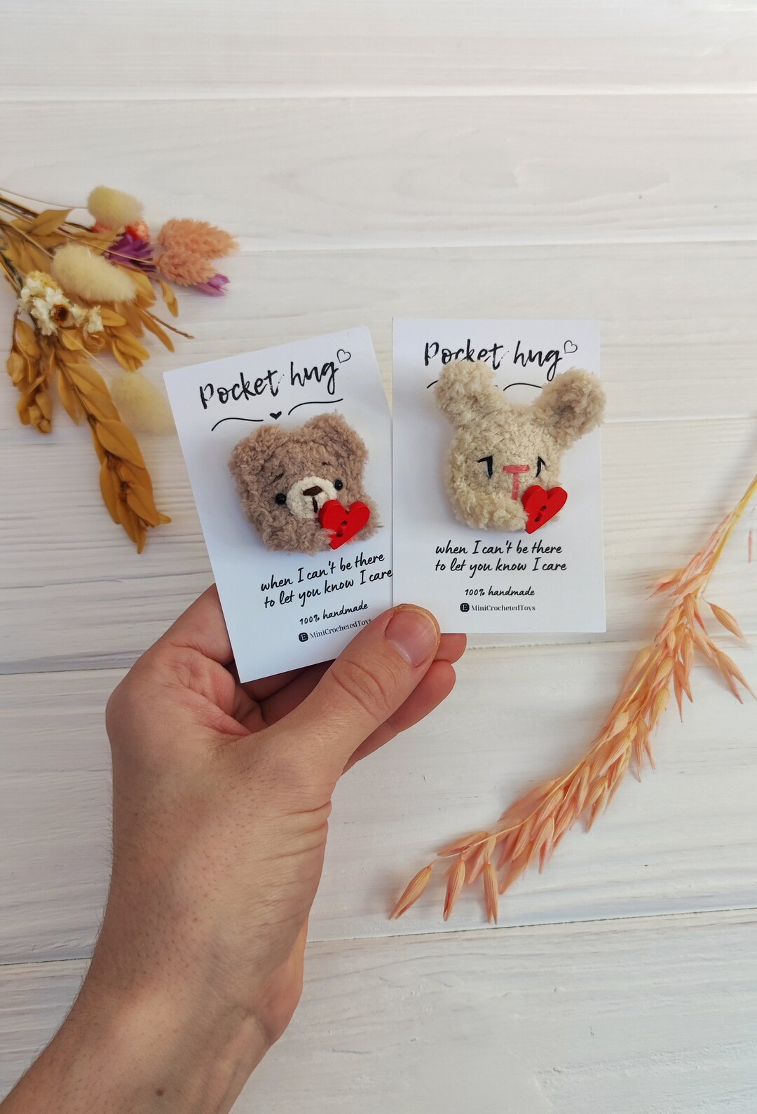 Pocket Hug Plushie Mini Animal Gift Love, Care, Support. Mini Cute ...