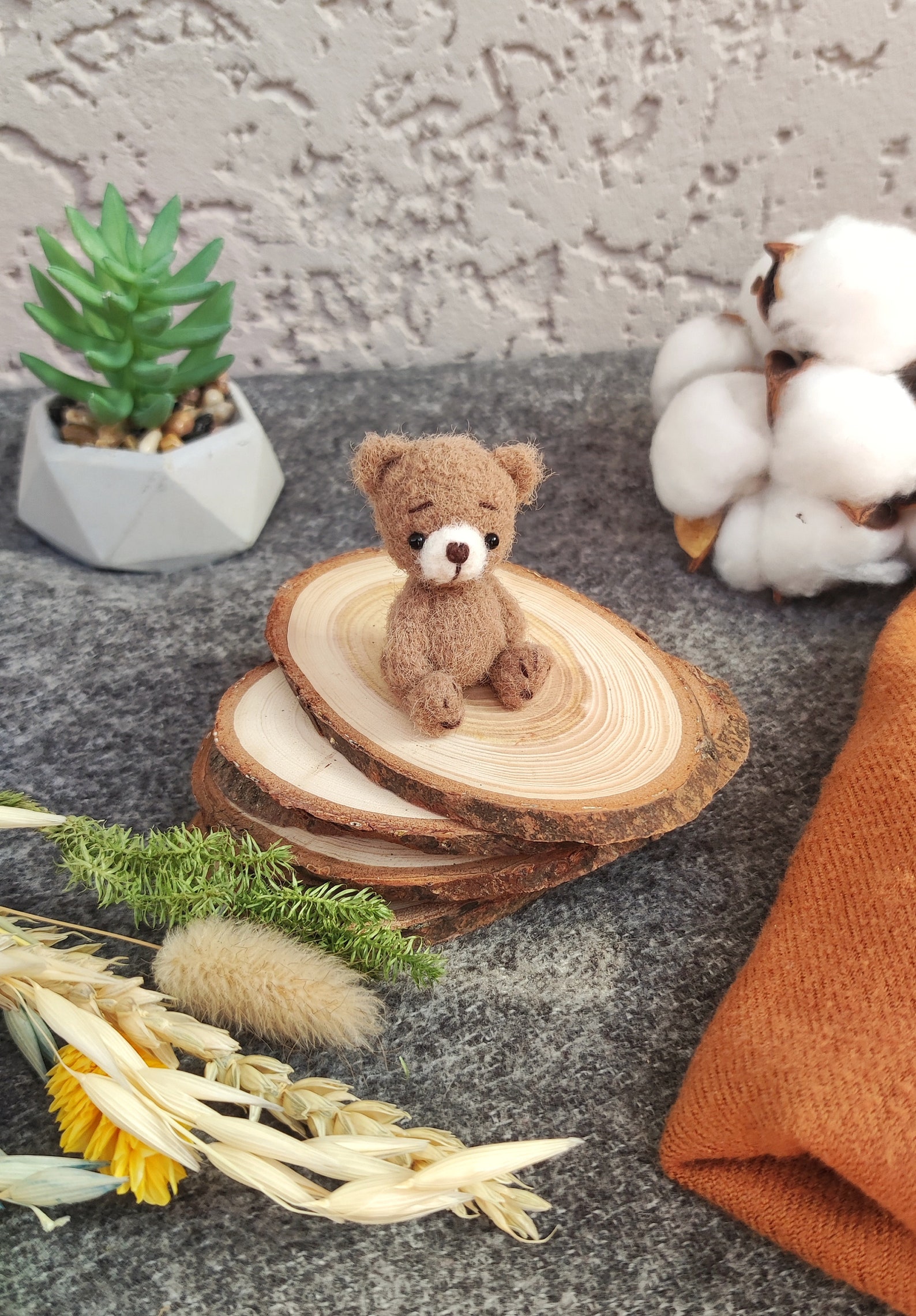 Tiny Teddy Bear for Collection. 2 Inches Mini Pocket Friend. Miniature ...