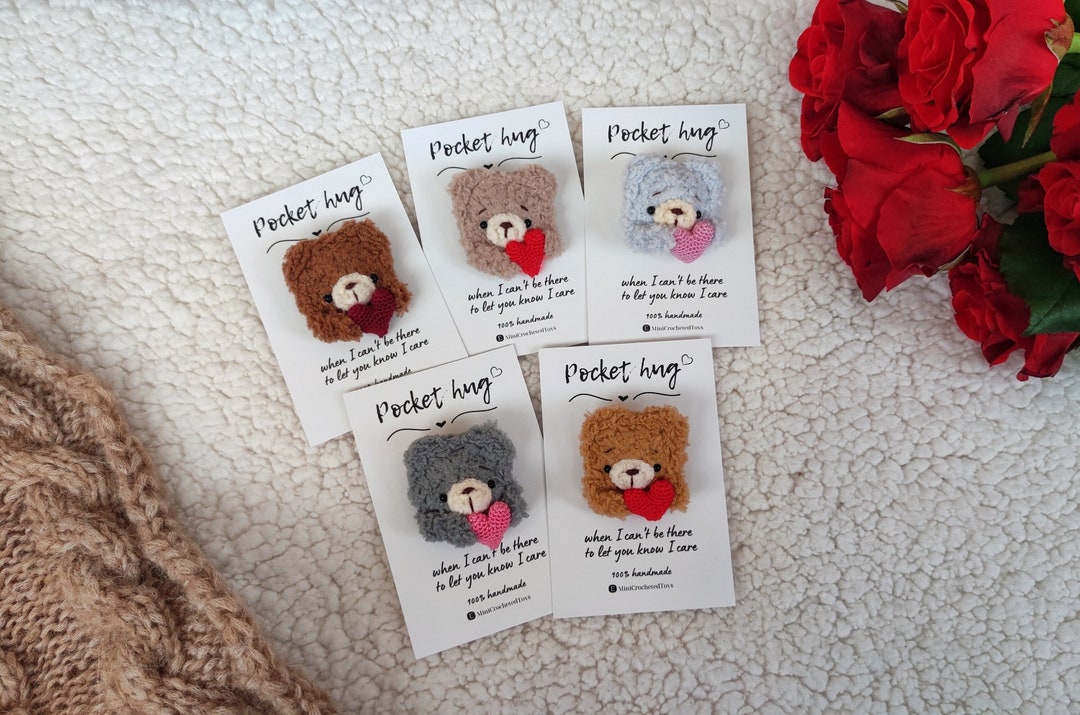 Pocket Hug Gift Miniature Plushie Stuffed Teddy Bear. Cute Tiny Animal ...