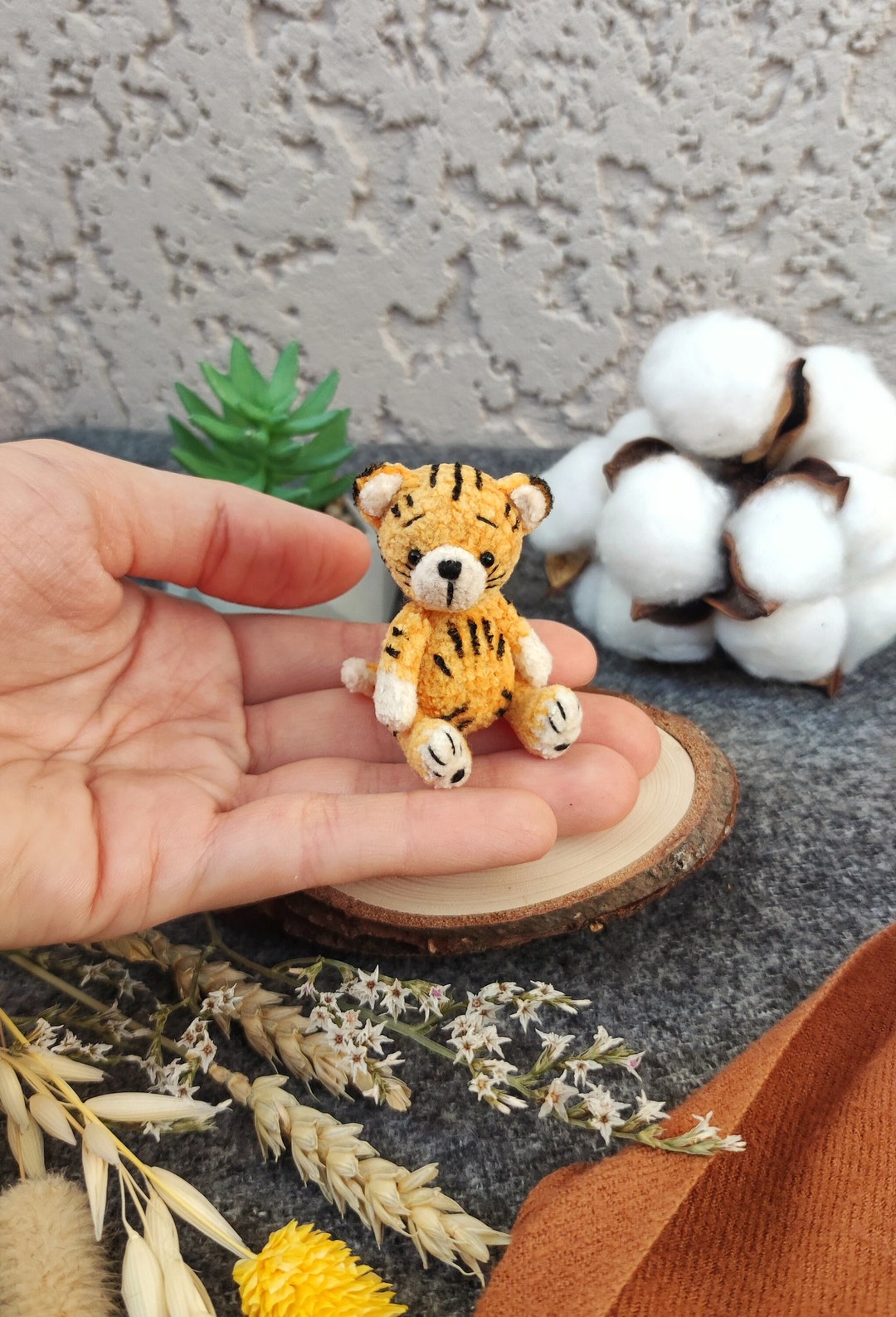 Plushy Miniature Tiger, Stuffed Micro Souvenir Toy. Little Unique ...