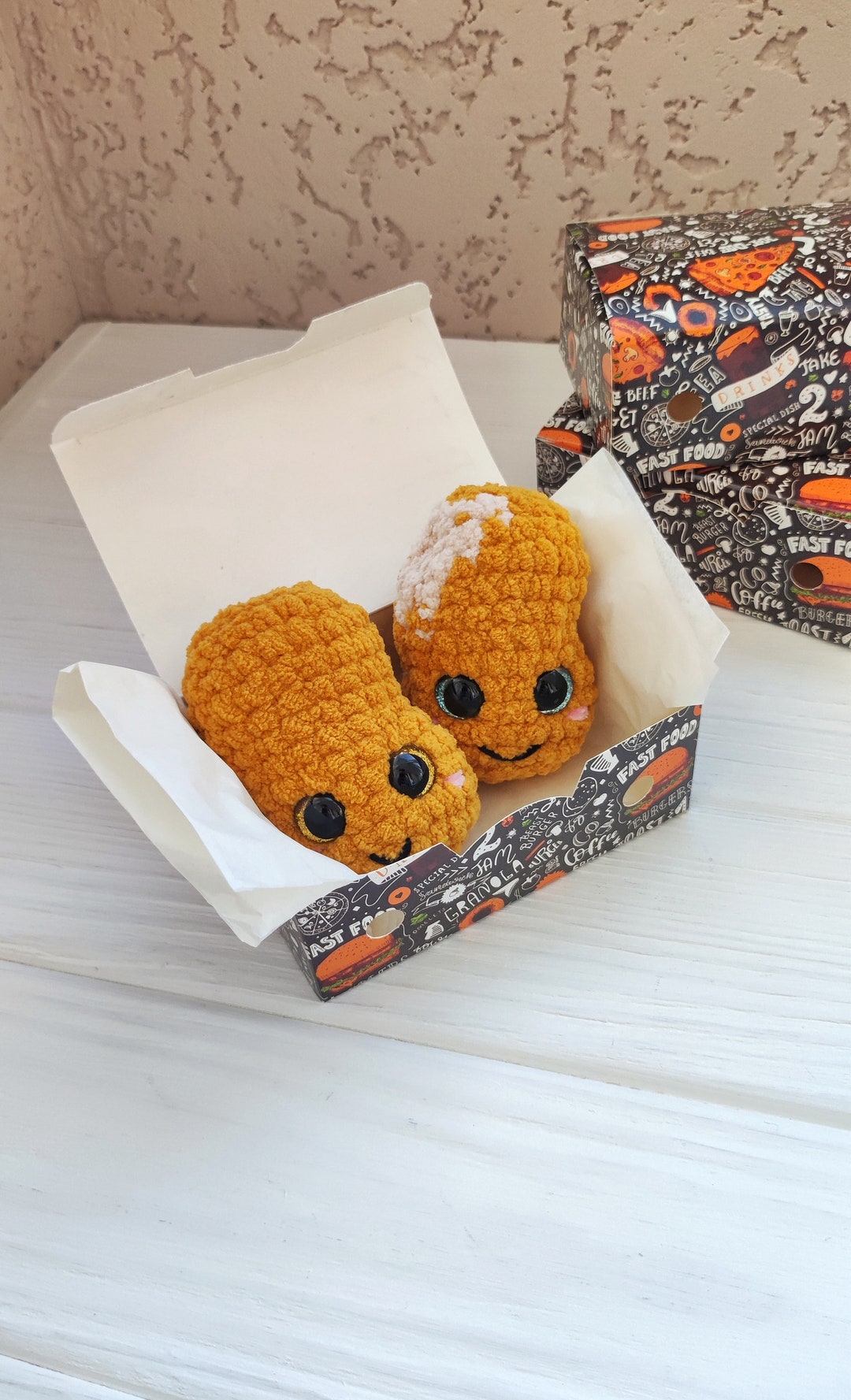 Plush Cute Chicken Nugget Shape Miniature Toy. Lovely Tiny Gift for ...