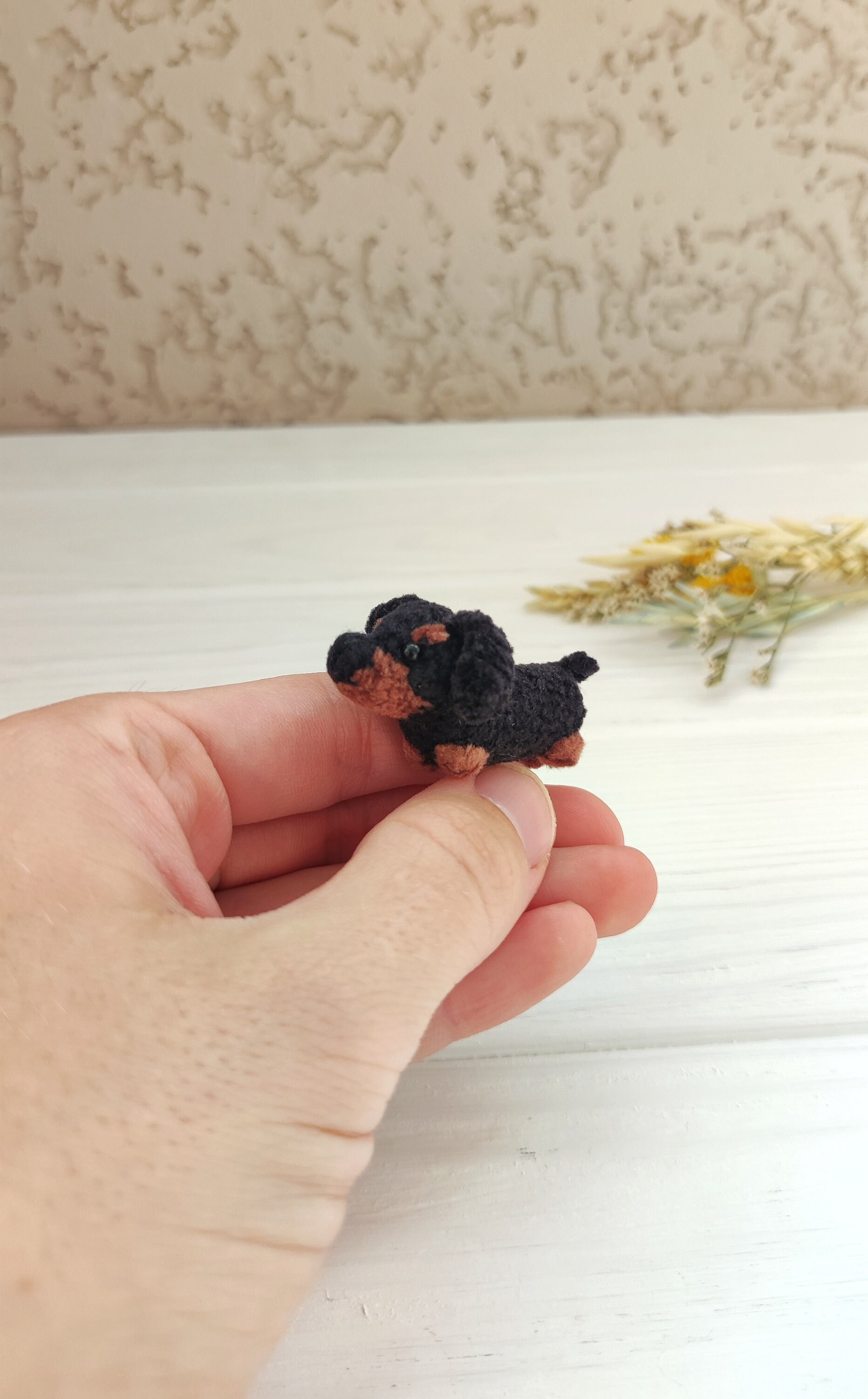 Micro Plush Dachshund Dog Toy. Pocket Pet Friend Puppy. Custom Replica ...