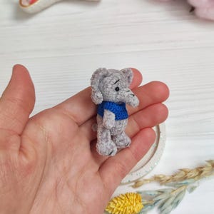 Mini Plush Elephant Toy. Tiny Crochet Stuffed Animal for Miniature ...