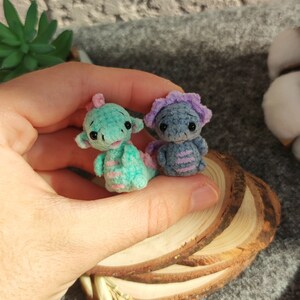 Miniature Dragon Collectiable Toy. Micro Stuffed Dino. Cute Plushie ...
