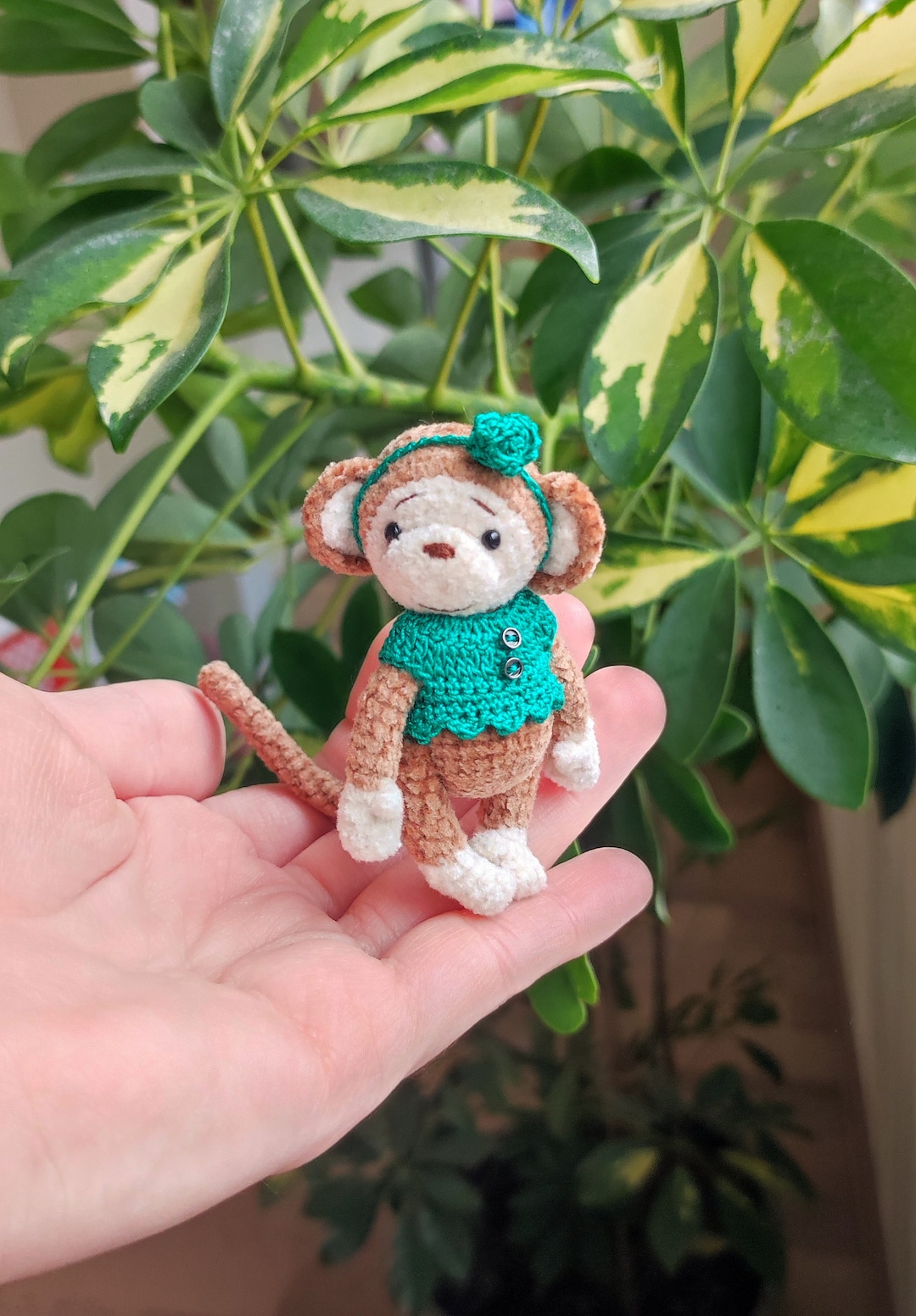 Mini Animal Plushie Monkey Stuffed Toy. Tiny Plush Pet for Blythe Doll ...