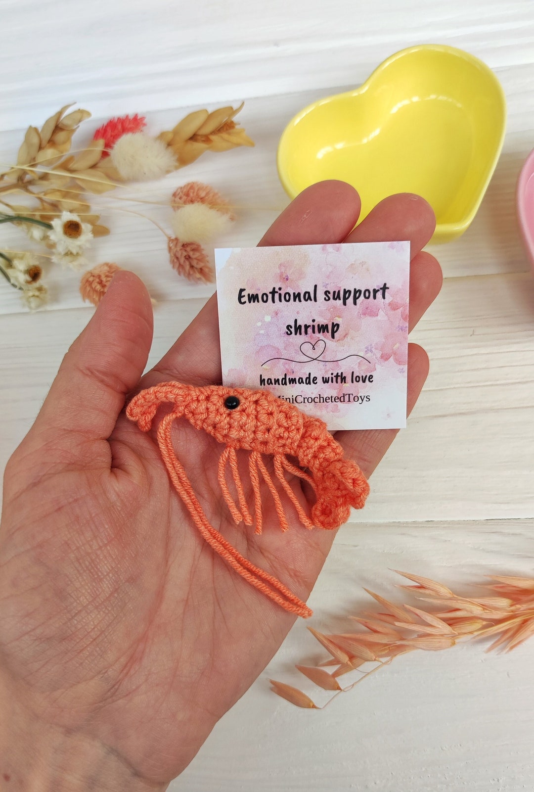 Pocket Emotional Support Shrimp. Tiny Stuffed Positive Prawn. Anti ...