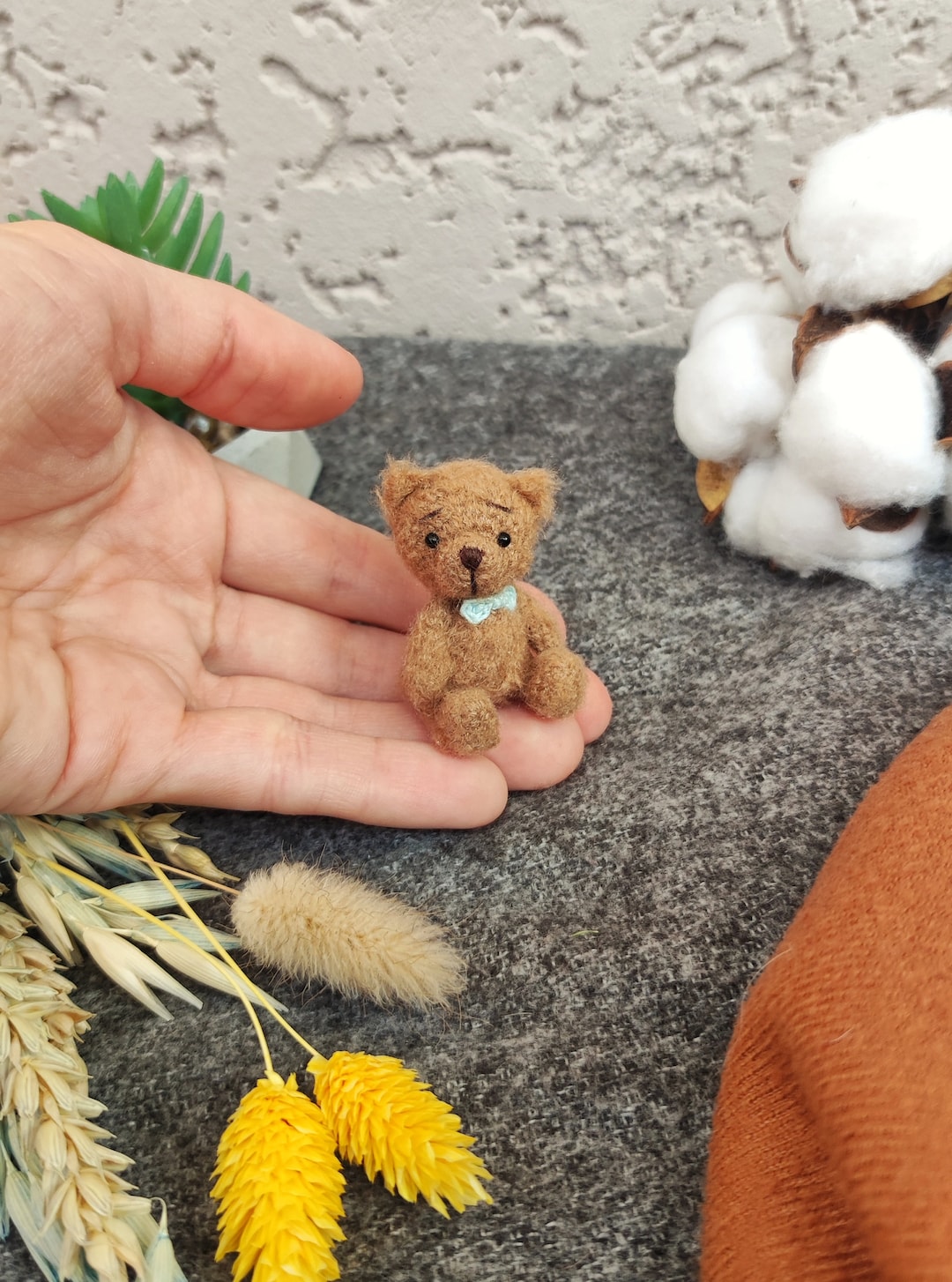 Mini Fluffy Teddy Bear 2 Inch. Doll Plushie Friend. Miniature Artist ...
